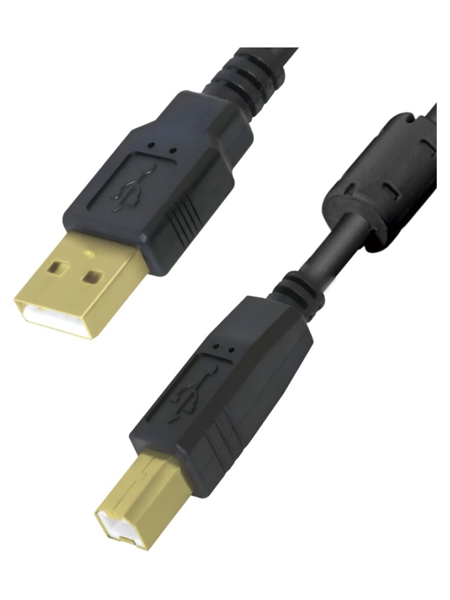 Кабель 5BITES express USB2.0 / AM-BM / FERRITES / 1.8M / Black (UC5010-018A)