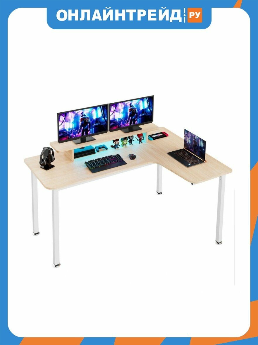Стол компьютерный Eureka L60R-MW с шириной 155 см, Maple