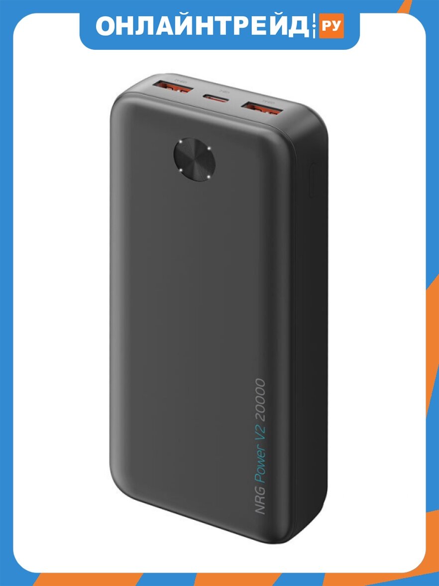 Внешний аккумулятор Deppa NRG Power V2, 20000 мАч, 2A, 2xUSB, черный