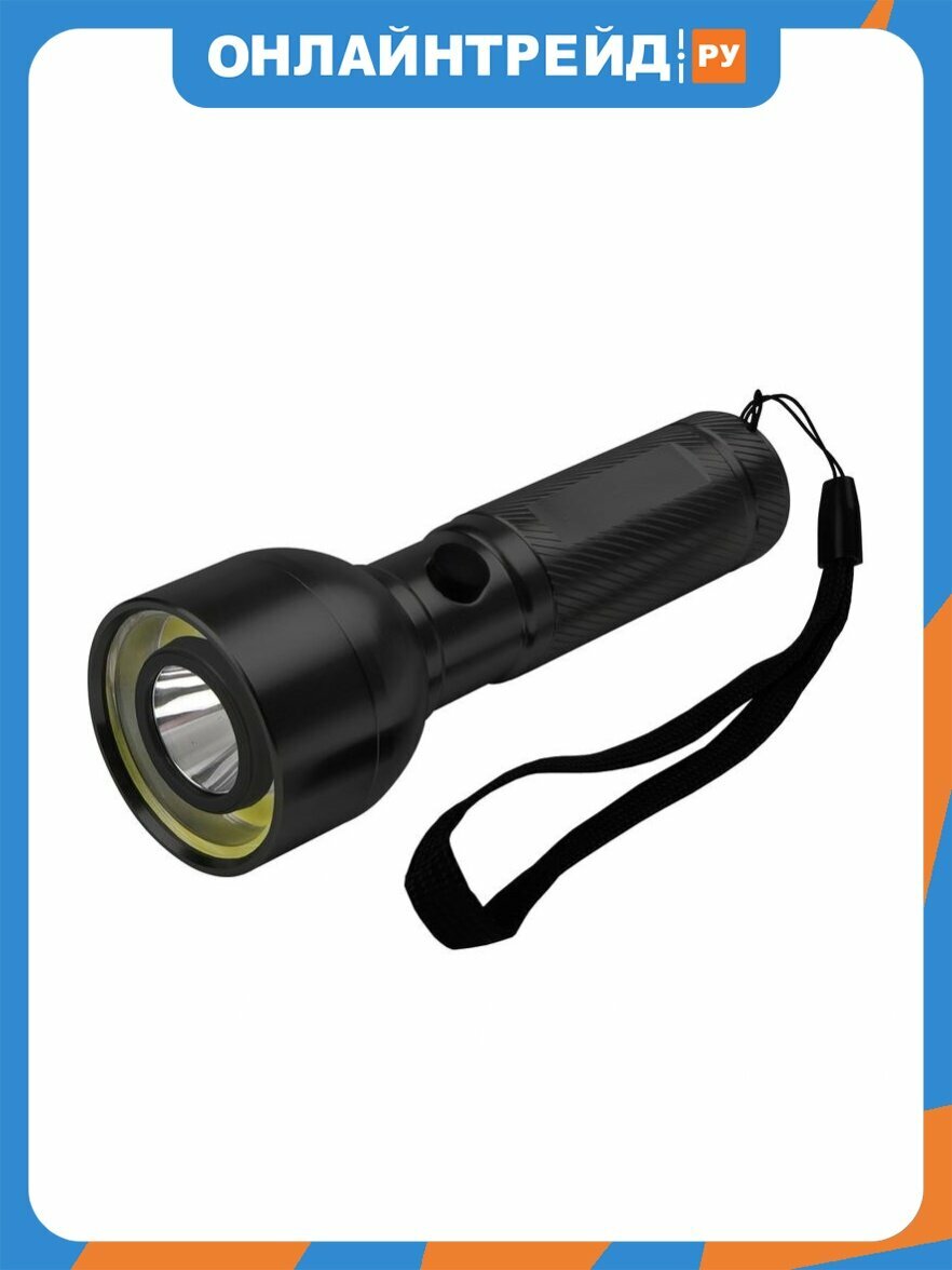 Фаzа Фонарь ручной AF6-L3W/L2W-bk 3Вт COB+2Вт LED 3хAAA (не в компл.) корпус: алюм. ближн./дальн. свет черн. 5044722