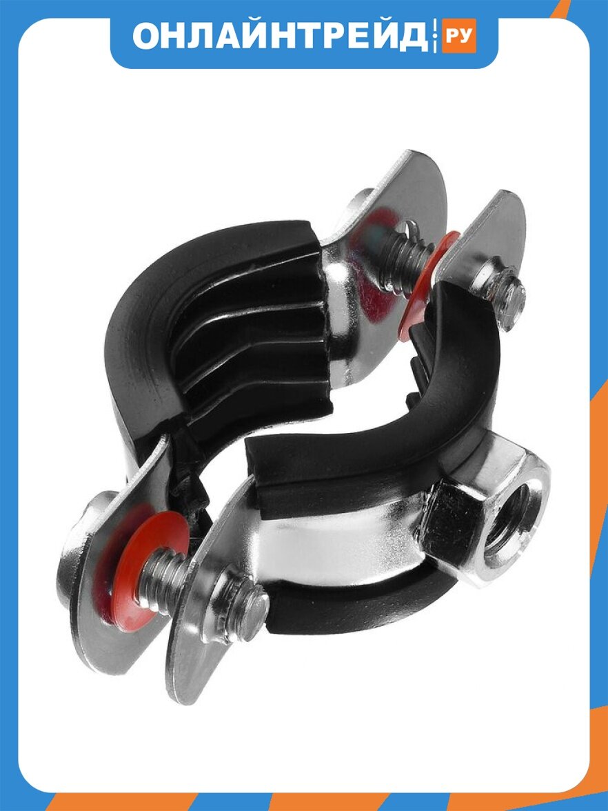 Зубр Хомут трубный с гайкой, 1/2", 10шт, оцинкованный, 37850-20-24