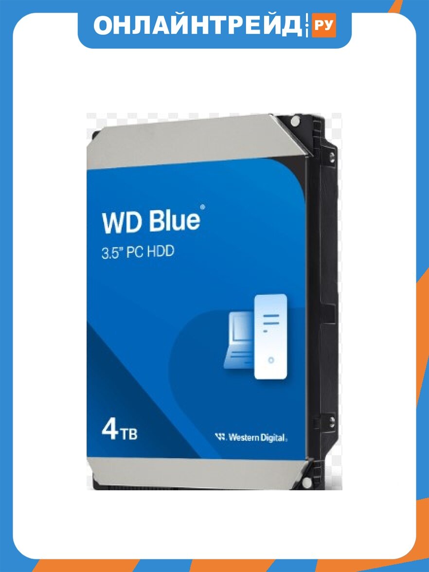 Жесткий диск Western Digital 3.5" WD Blue 4.0 Tb, SATA III, 128 Mb, 5400 rpm CMR (WD40EZZX)
