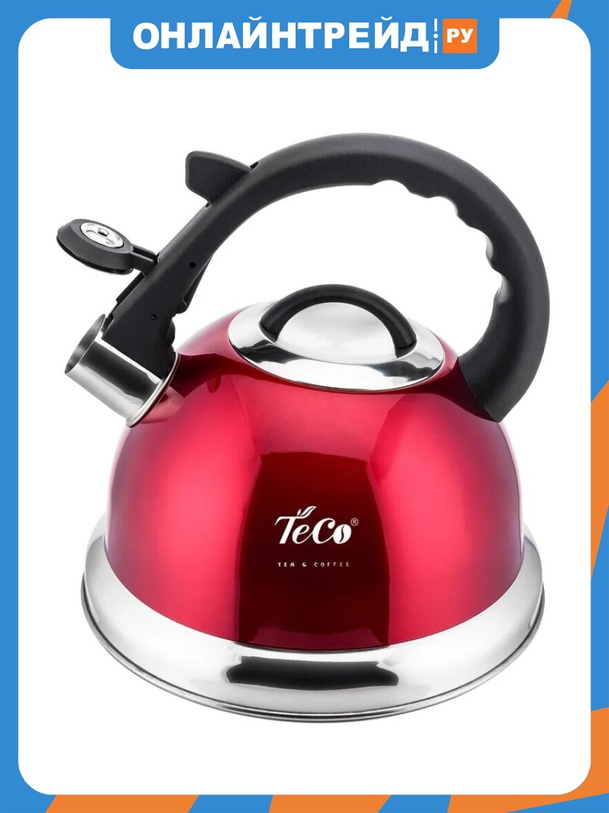 Чайник наплитный со свистком Teco TC-115-R, красный, 3л