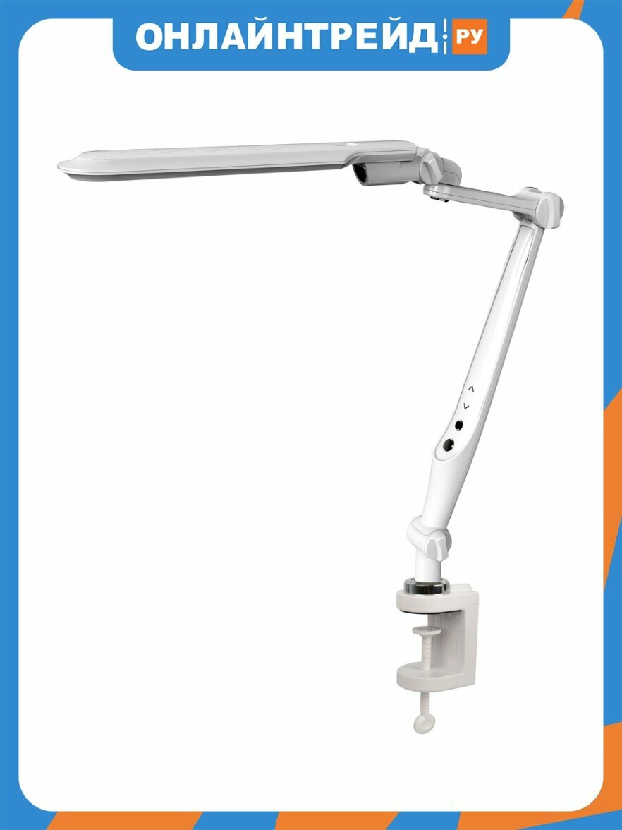 Светильник настольный Camelion LED KD-830 C01 бел,10 Вт,230В, на струбц,600 лм, сенс. рег. ярк и цвет. темп.)