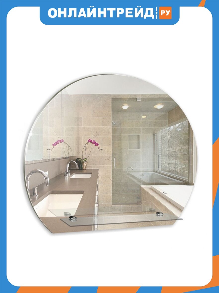 Зеркало Mixline "Елена" 570*480 (ШВ) с полкой
