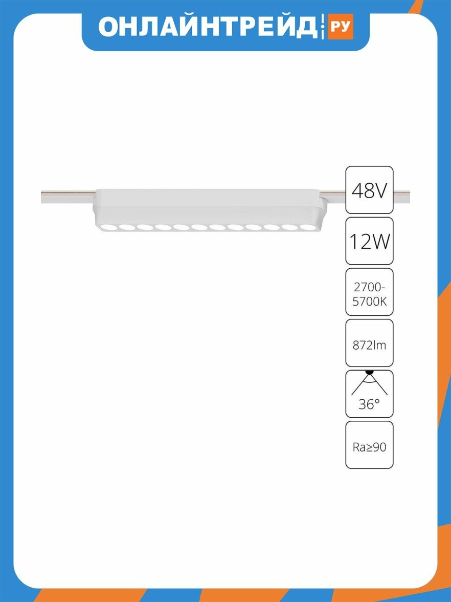 Трековый светодиодный светильник Arte Lamp Rapid A2954PL-1WH
