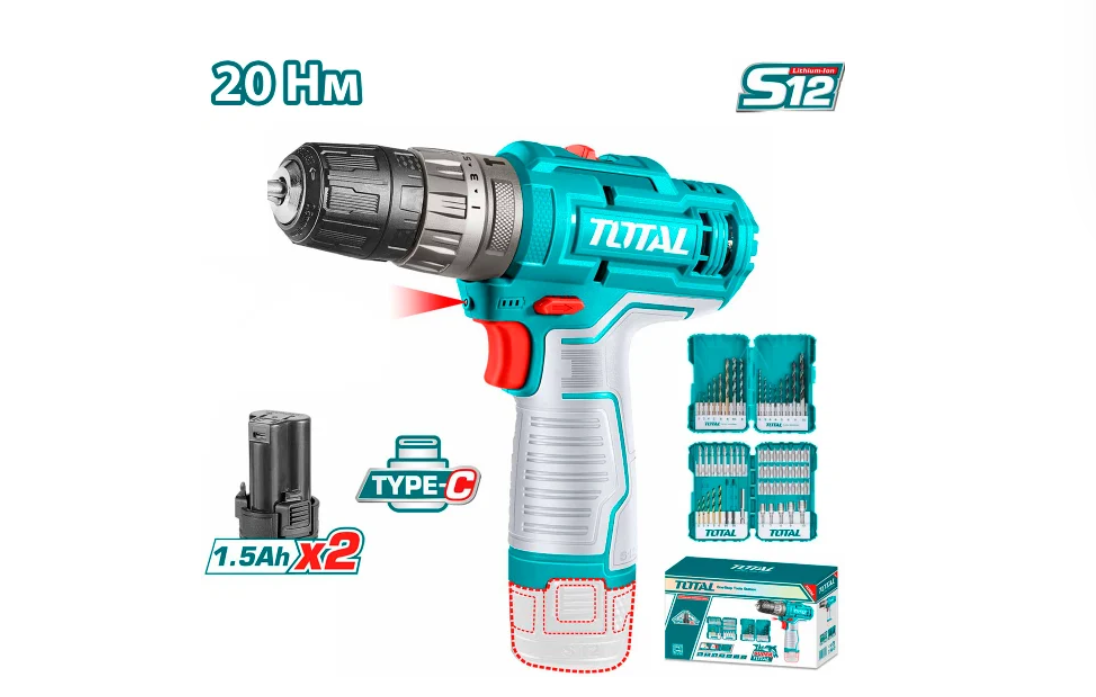 Дрель-шуруповерт Total TOSLI240467