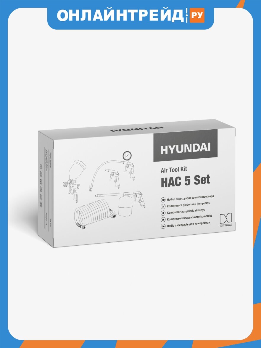 Набор пневмоинструмента Hyundai HAC 5 SET, 5 предметов