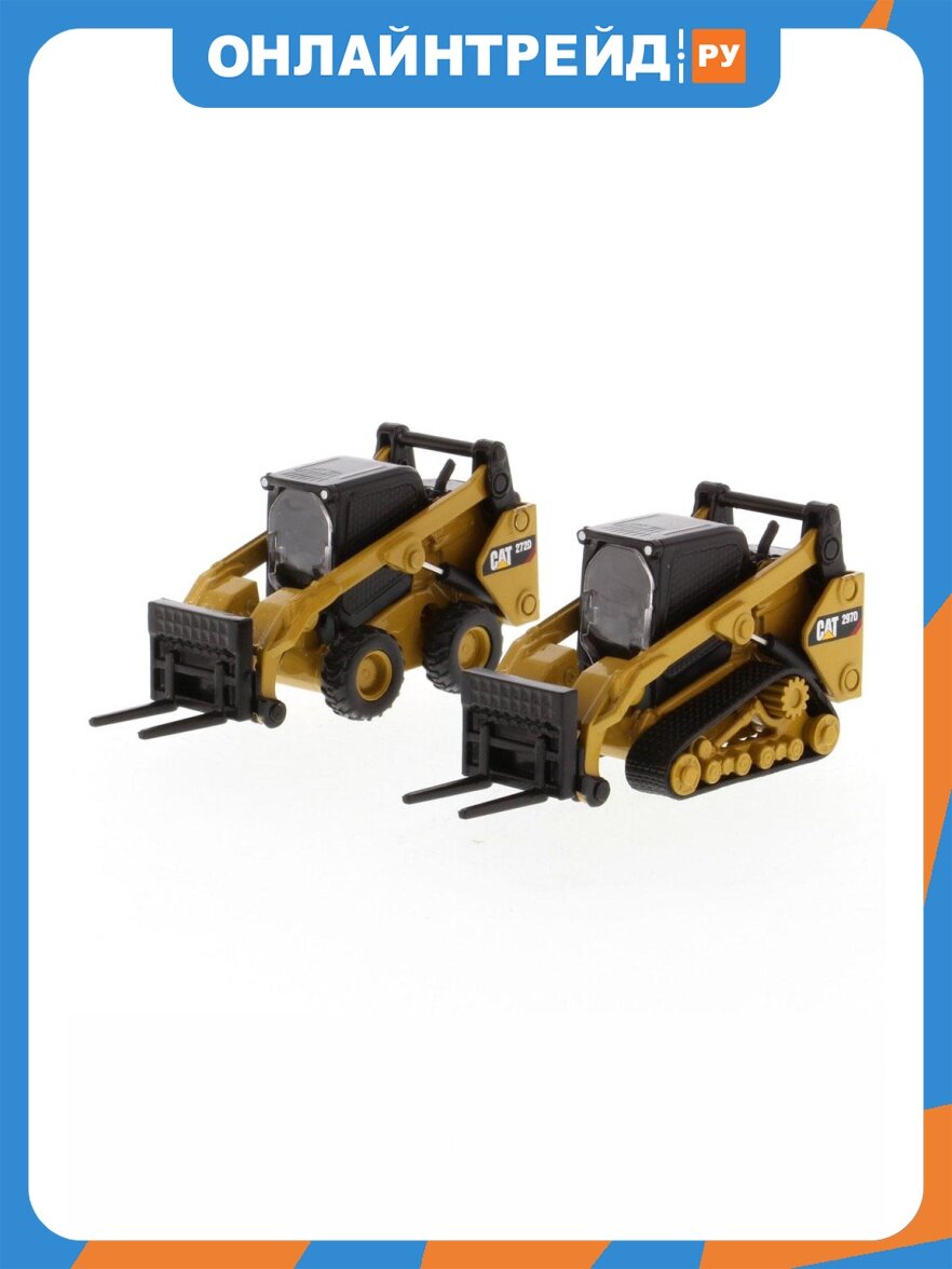 Масштабная модель Cat Набор погрузчик 1:64 272D2 и гусеничный погрузчик 1:64 297D2 с раб. инстр, 85693