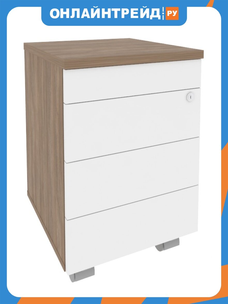 Тумба Riva CHAIR мобильная (TIP-ON) O. TM-3 TIP Дуб аризона/Белый бриллиант 432*460*633 Onix