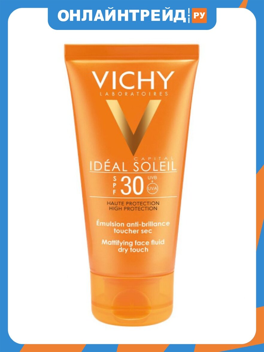 Матирующая эмульсия для лица Vichy Ideal Soleil Dry Touch SPF 30, 50 мл