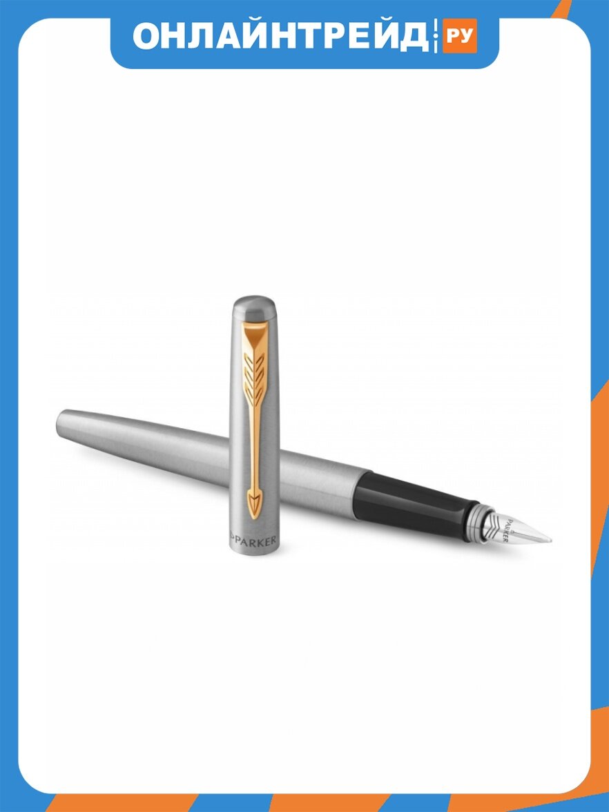 Ручка перьевая Parker Jotter Core F691 (2030948) Stainless Steel GT M перо сталь нержавеющая подар. кор.