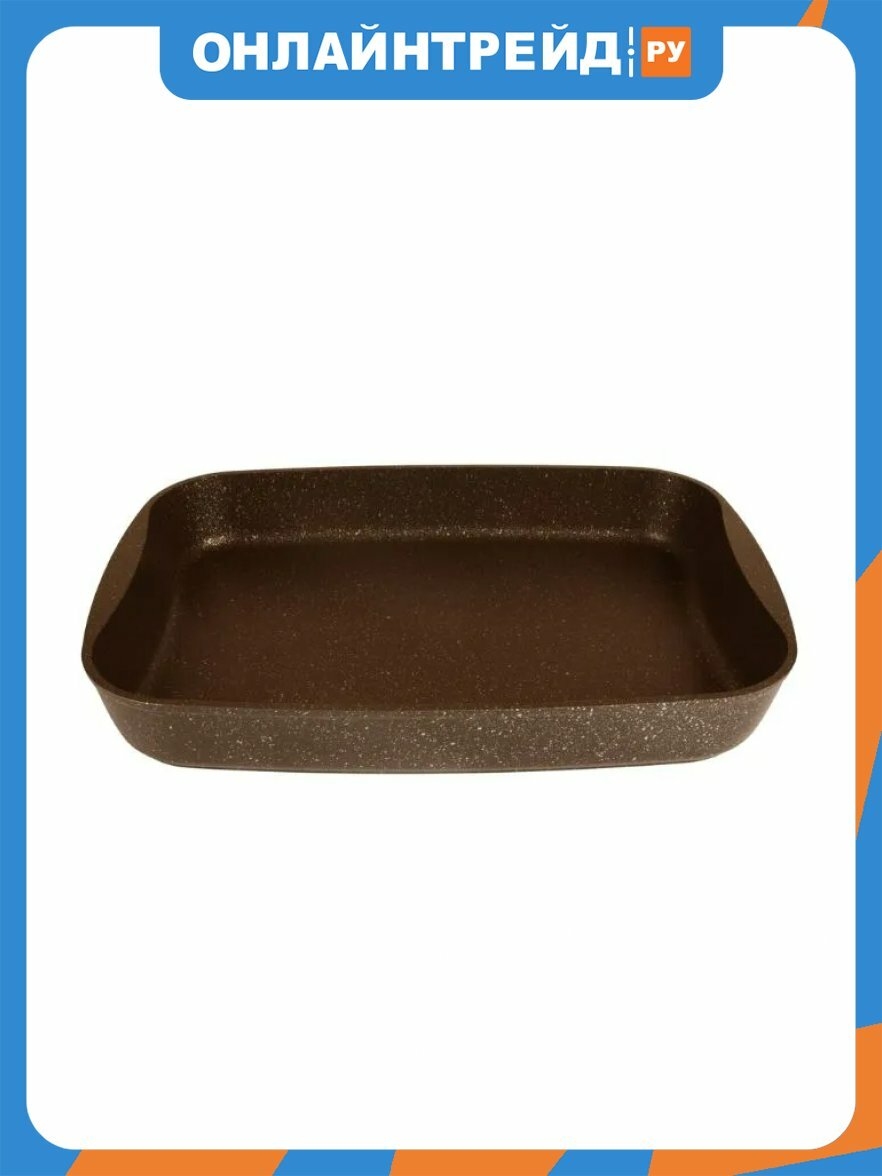 Противень Kukmara Кофейный мрамор литой, 40х29,5х5 см, антипригарный (пмк03а)
