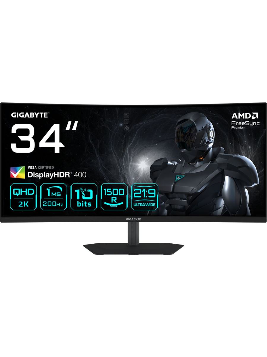 34 Монитор Gigabyte G34WQC2 EK 34 VA 200 Гц 2xHDMI 2xDP изогнутый экран