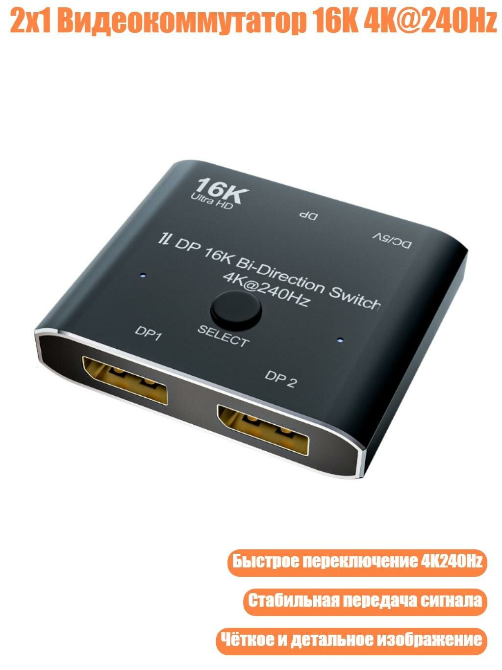 2x1 Видеокоммутатор 16K 4K@240Hz