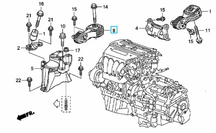 Опора двигателя; Артикул Honda: 50880SWAA81 (Оригинал)