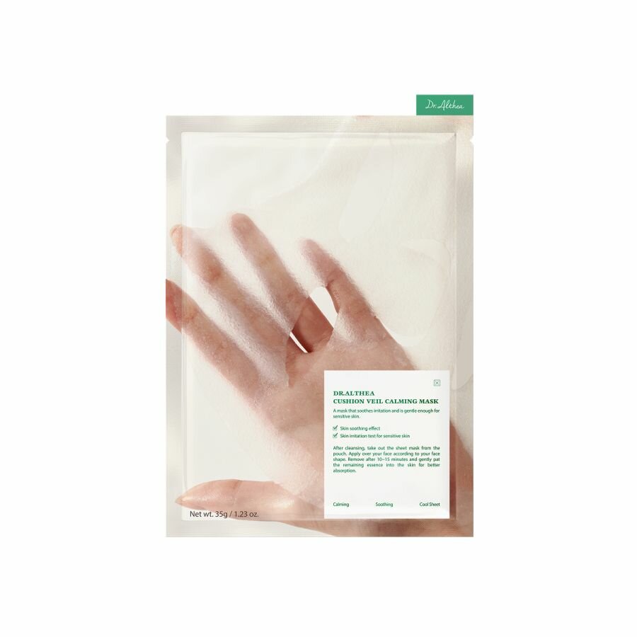 Dr.Althea Успокаивающая тканевая маска Cushion Veil Calming Mask с охлаждающим эффектом, 35 г х 4 шт.