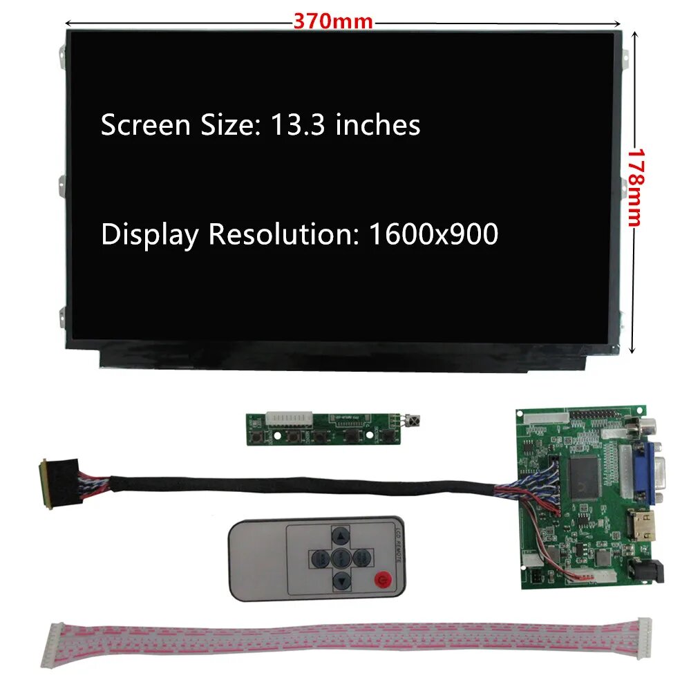 13,3-дюймовый ЖК-экран, плата управления драйвером монитора, 2AV, HDMI-совместимый VGA для Raspberry Pi, Banana Orange Pi, ПК, компьютера