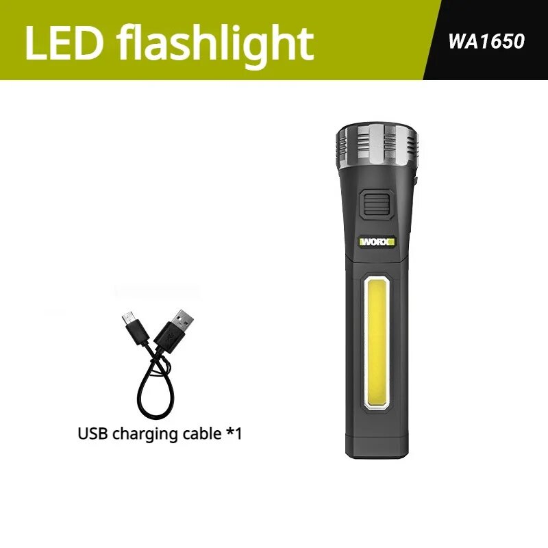 Многофункциональный мини-фонарь WORX WA1650 LED, 4В 2.0Ач, компактный, портативный, перезаряжаемый, с длительным временем работы, для улицы