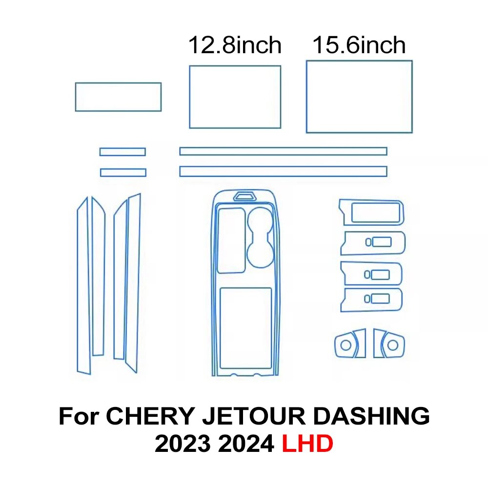 Защитная Пленка Из ТПУ Для Chery Jetour Dashing 2023-2024, Предварительно Left hand drive