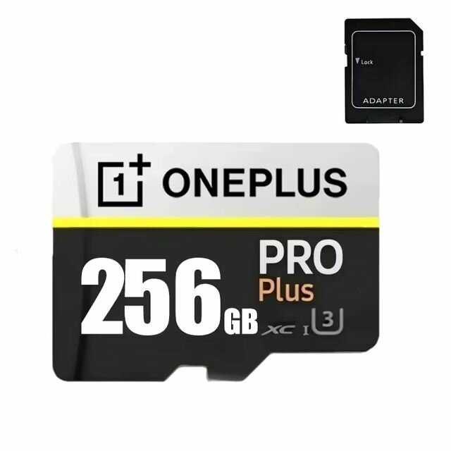 BS Mi 256 ГБ Карта памяти microSDXC PRO Plus (OnePlus), Class 10, UHS-I U3, 1 * карта Micro TFSD 1 * Адаптер для SD-карты