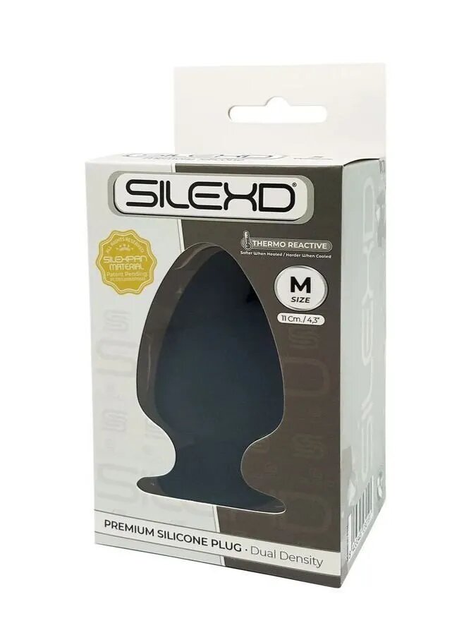 Анальная пробка, SILEXD Plug Model 1, размер M, черный, 11х6,4 см