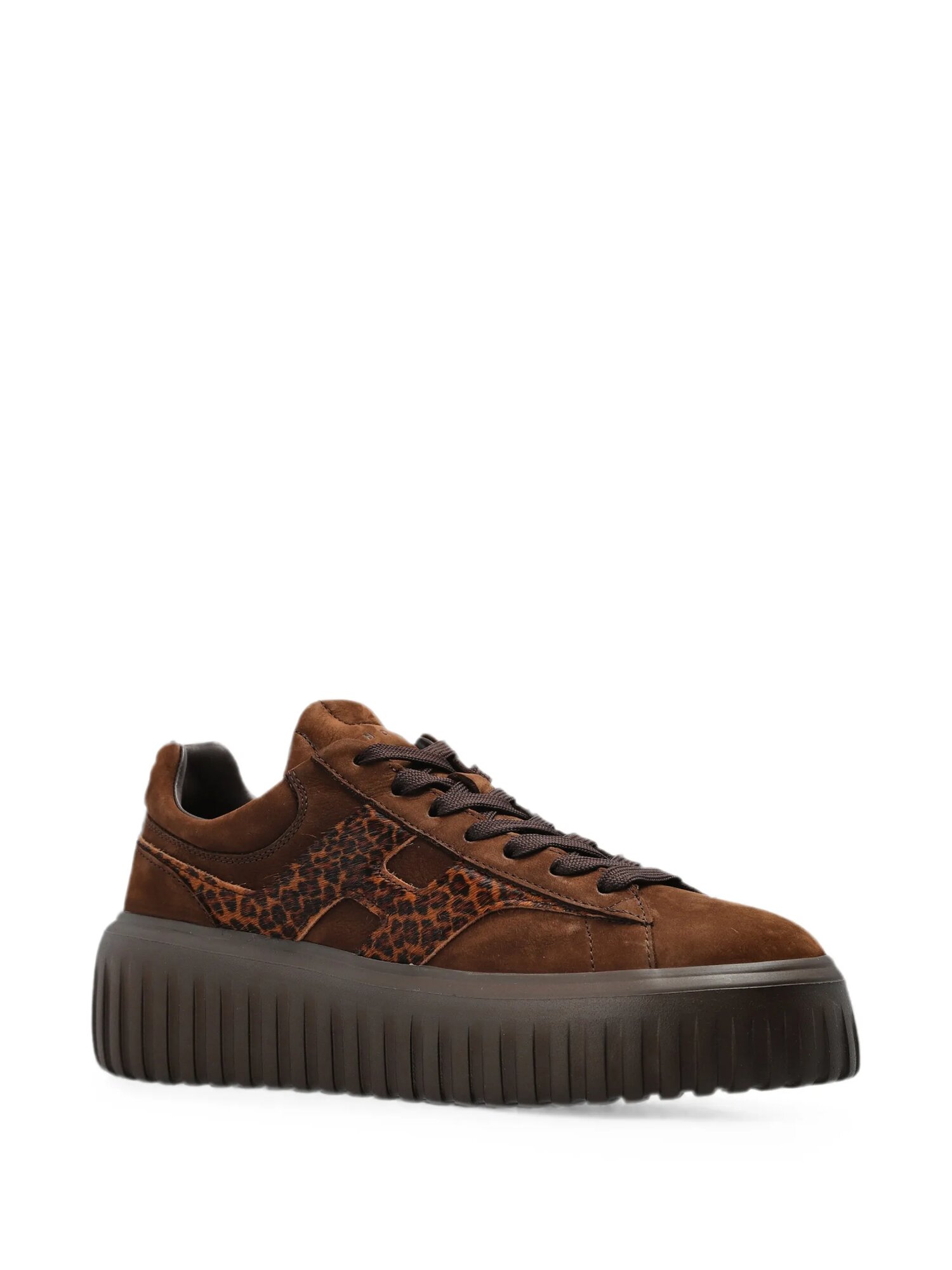 Кроссовки Hogan Brown platform lace-up trainers, размер 39, коричневый/серый/оранжевый — фото 1