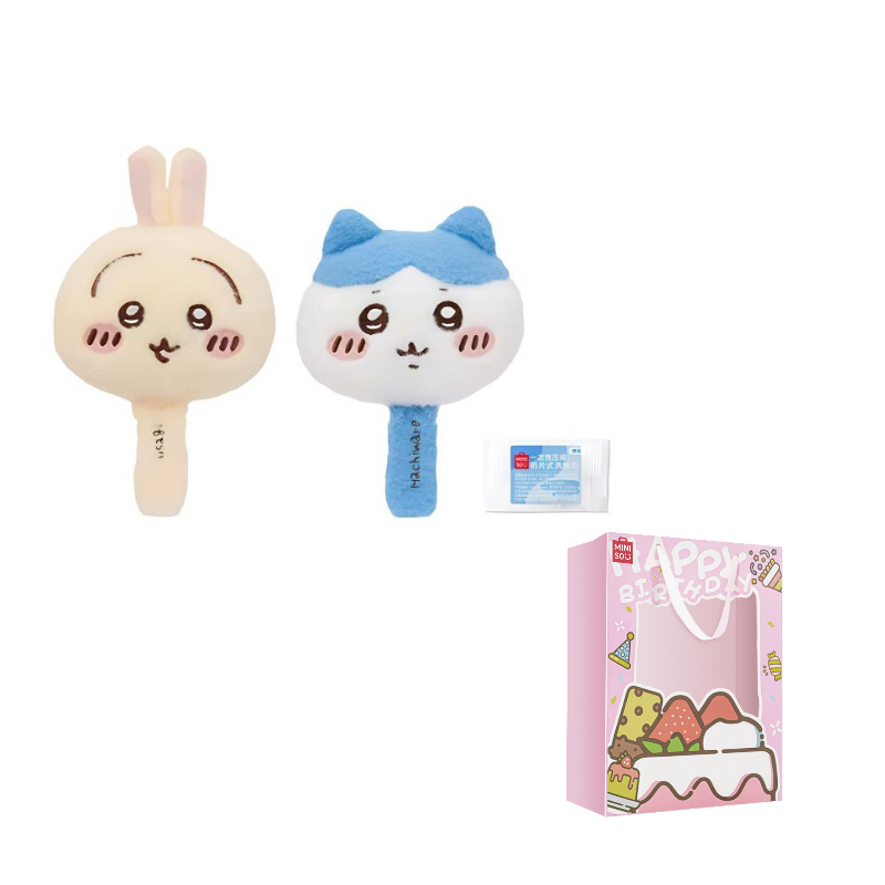Зеркало-кукла унисекс MINISO Chiikawa, Usagi+Hachiware (2 Pcs)+Facial Towel (1 Pc)