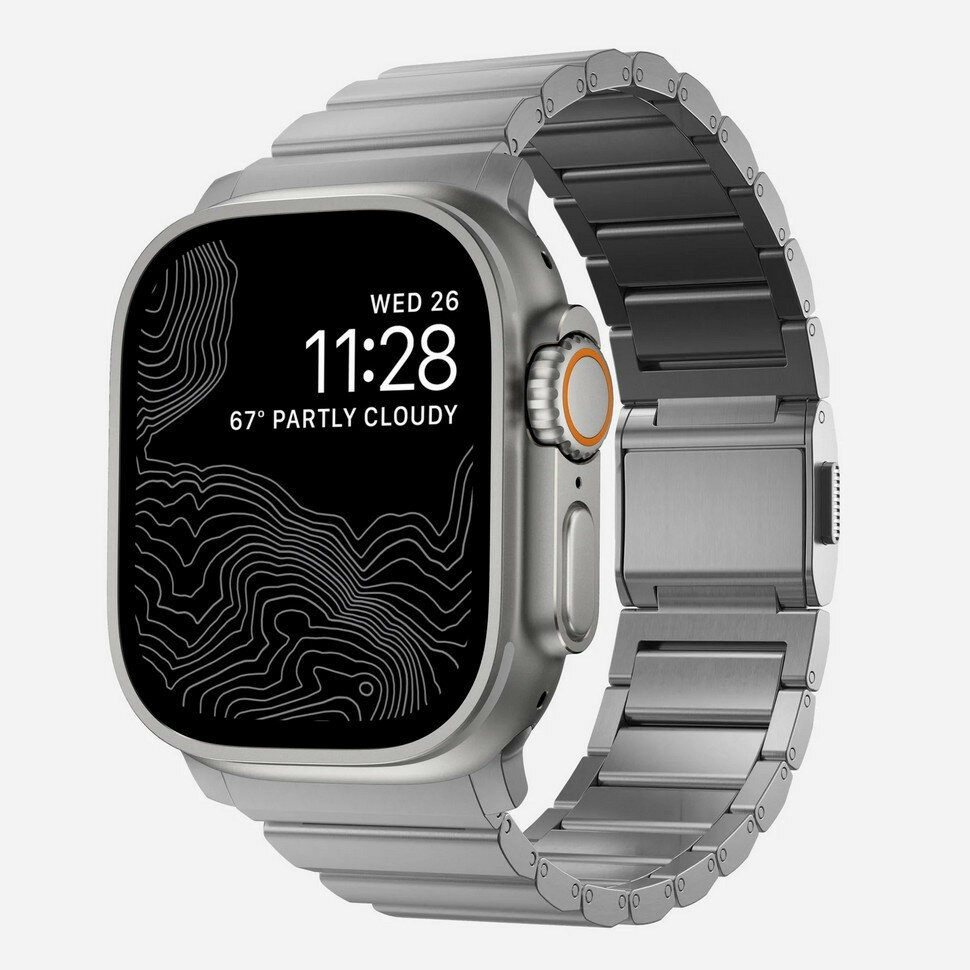 Ремешок Nomad Titanium Band для Apple Watch 49/45/44 мм (NM1A4HSXT0) Silver