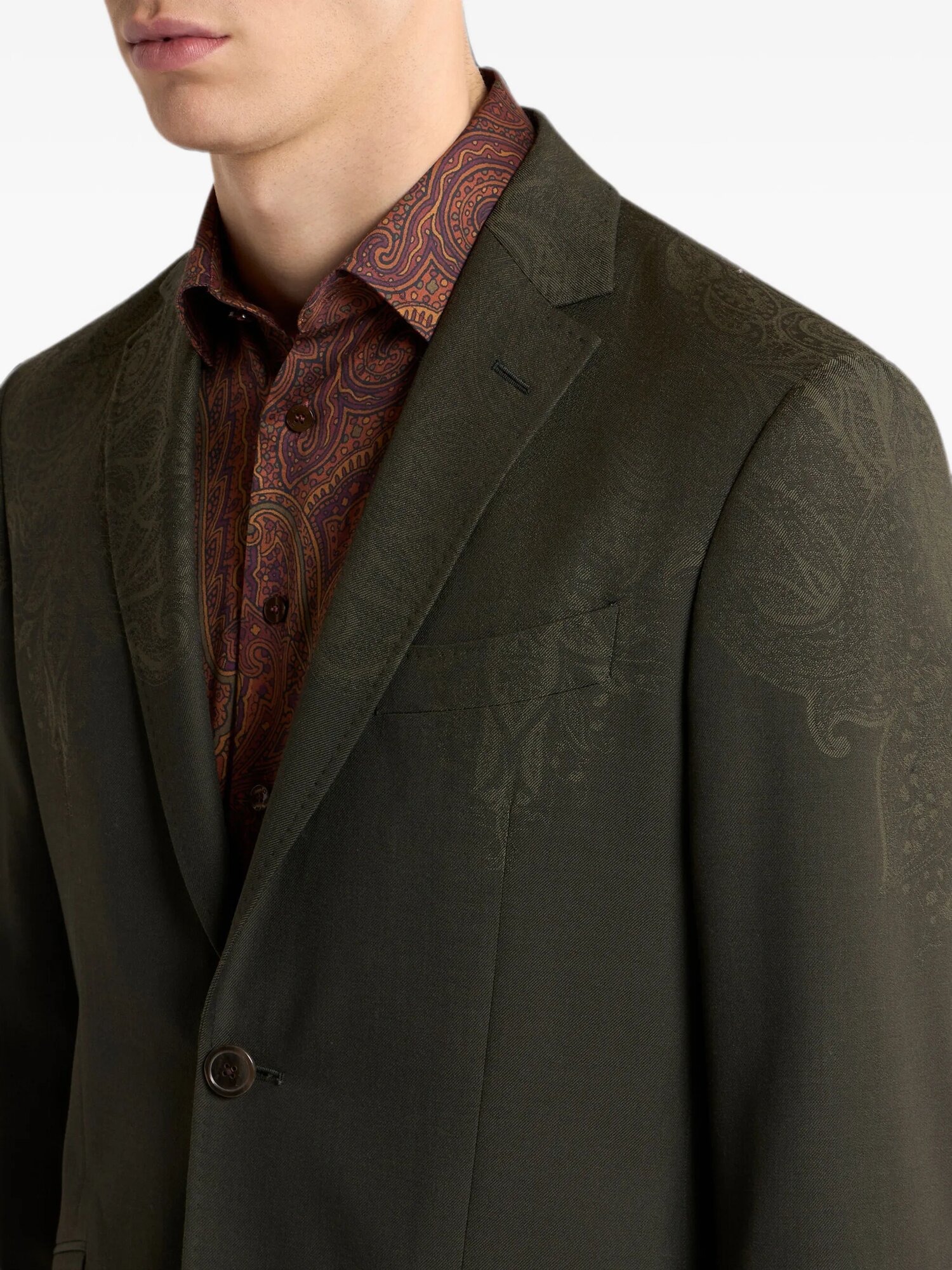 Куртка ETRO Single-breasted wool jacket with placed print, размер 54 — фото 1