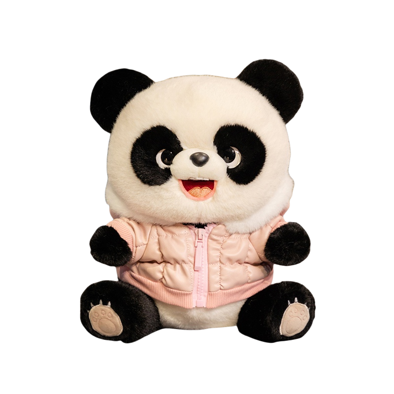 Плюшевая игрушка унисекс 77 SEVEN DREAM Милая панда в кожаной куртке, 30CM EU, Pink Leather Jacket Panda