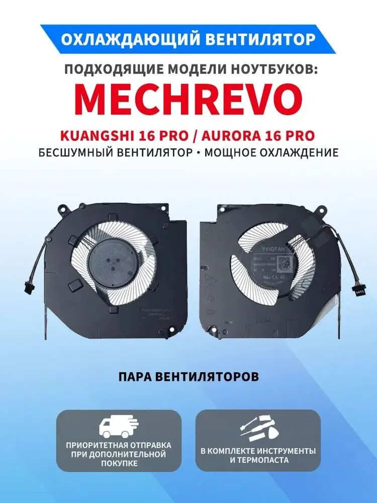 Вентилятор для MECHREVO Kuangshi 16 / Aurora 16 Super / G16 Pro