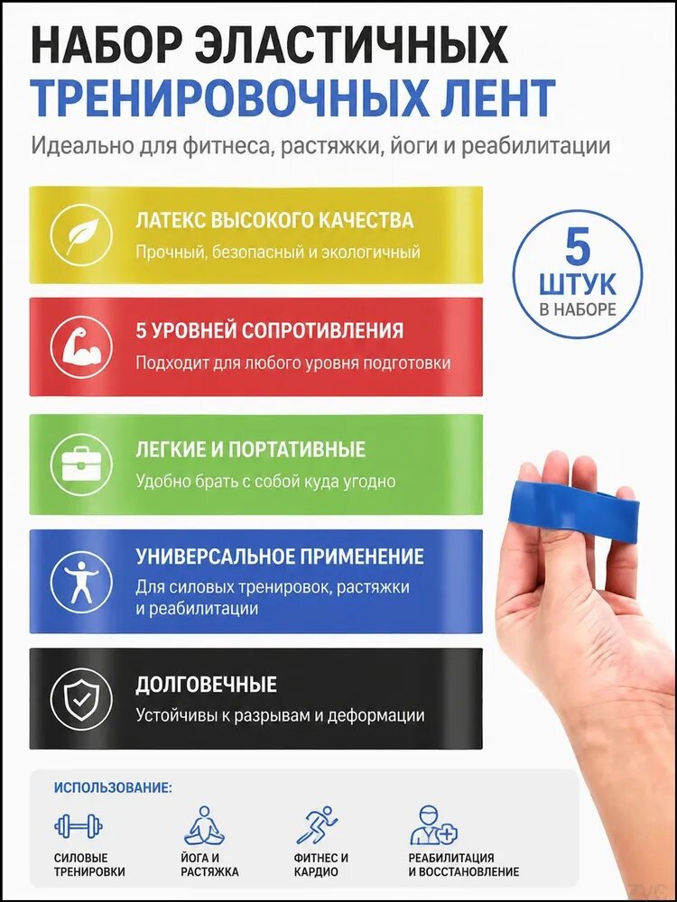 Эспандер , 5 шт, 20 кг