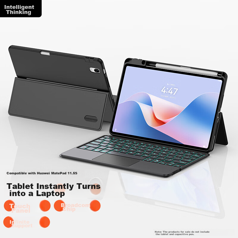 Zhisihui Силиконовый чехол с Bluetooth клавиатурой для Huawei MatePad 11.5s Air 11.5 дюймов Размер：Подходит для MatePad
