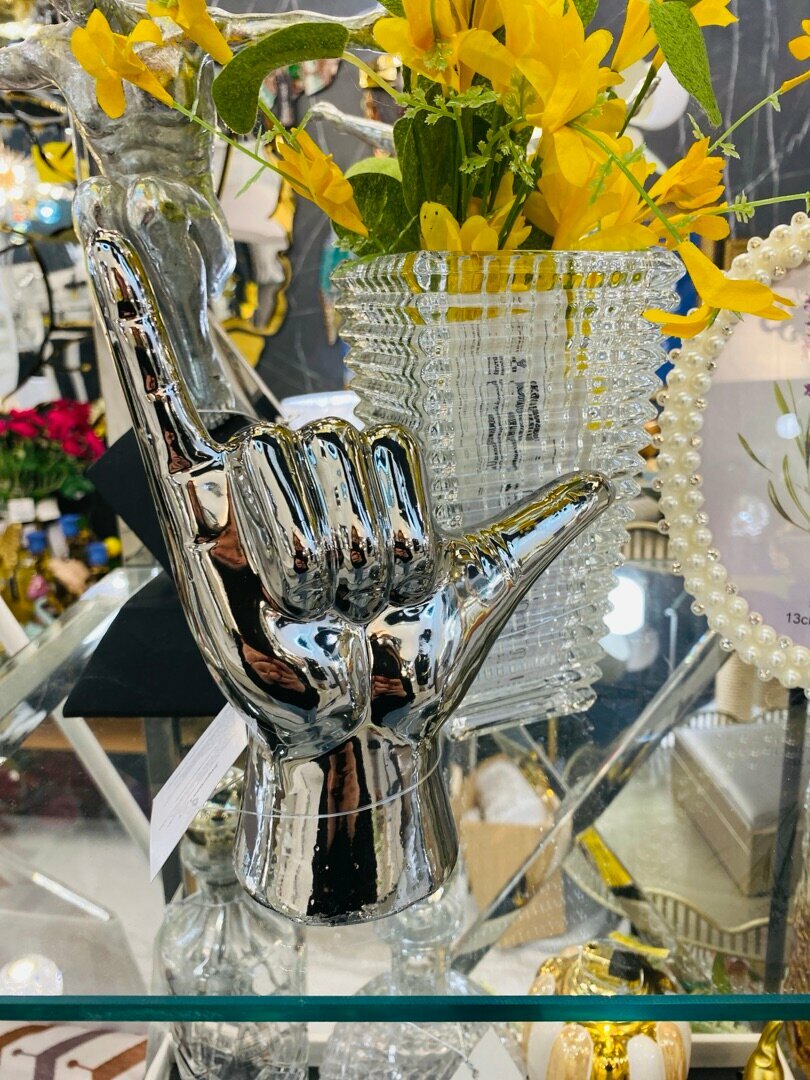 Статуэтка Рука фарфор серебро Casaentera 13.5х6.5х18 см CE02-817167