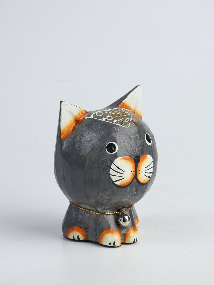 Сувенир «Котик», 8×7×10 см, дерево, серый
