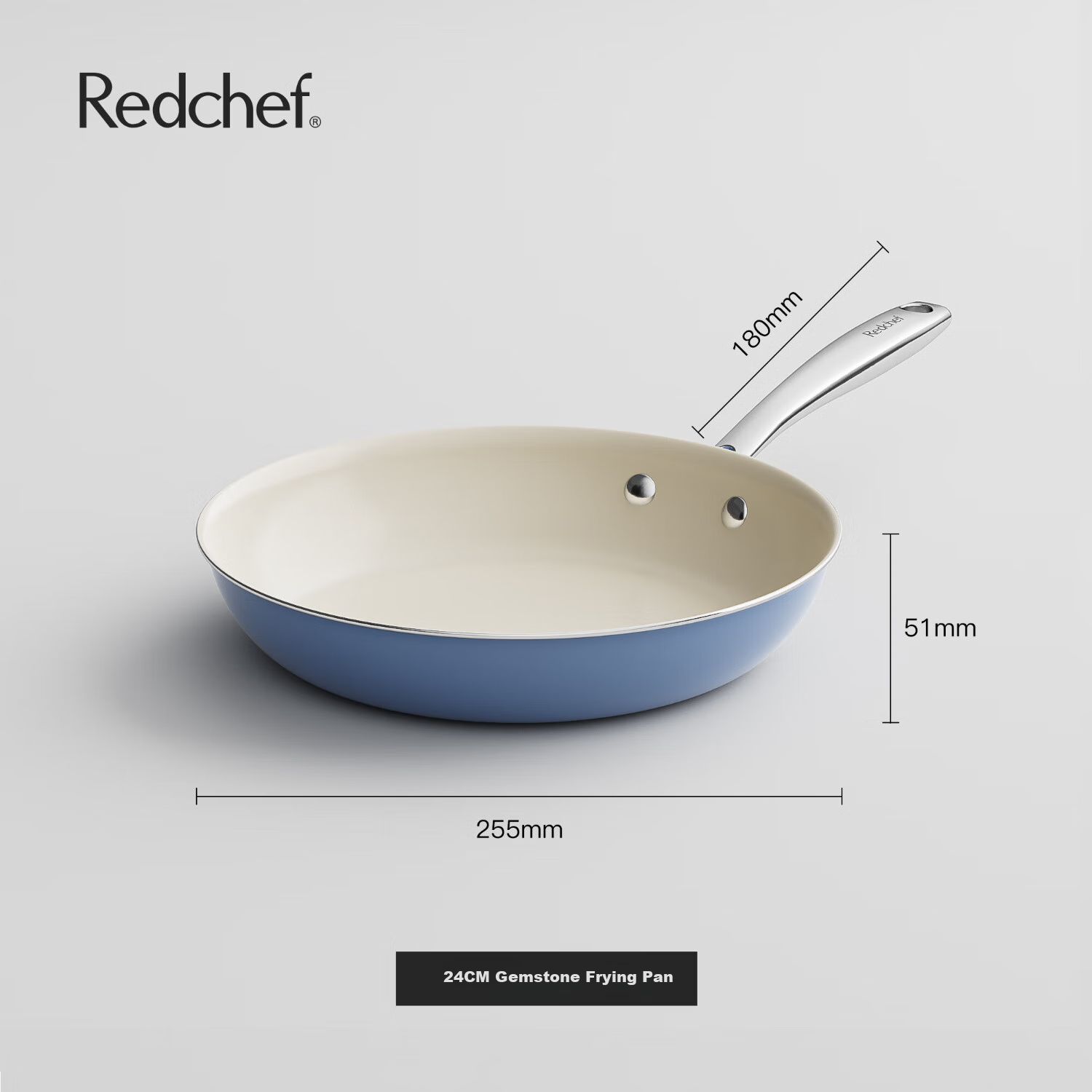 Сковорода REDCHEF из керамики с антипригарным покрытием 24 см синяя для яиц омлета стейков подходит для индукционной