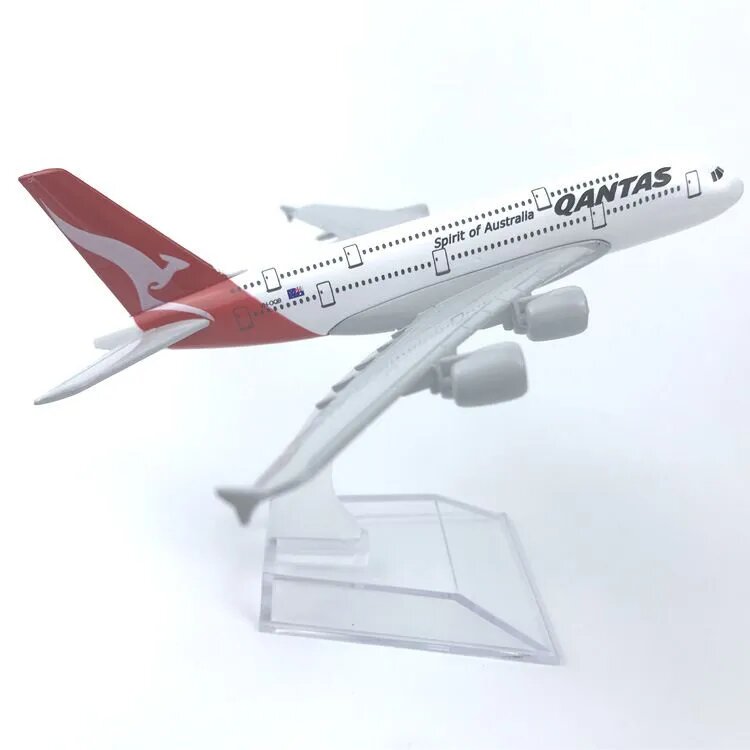 16 см , Металлическая модель самолета Airbus A380 Qantas Airways