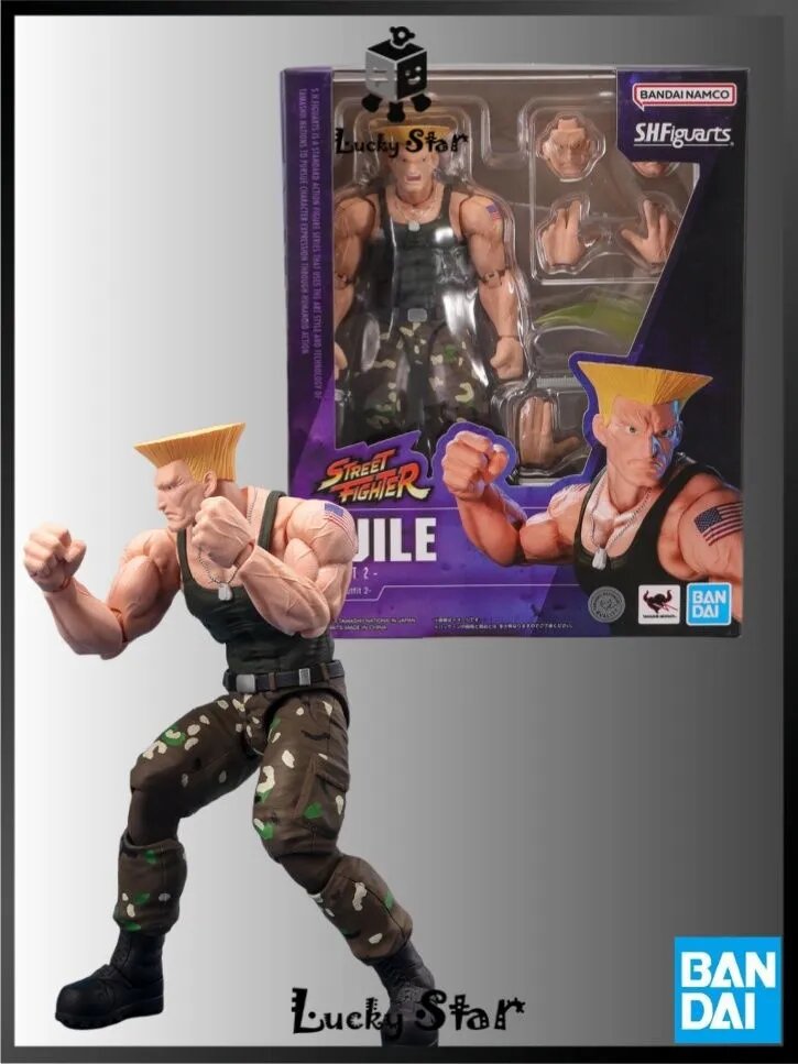 (фигурки)BANDAI S.H.F Street Fighter Series Guile-Outfit 2- Genuine 16cm Collectibles