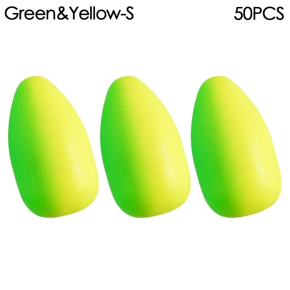 50 шт. Пенопластовые поплавки для ночной рыбалки Желтый, Green-Yellow-S