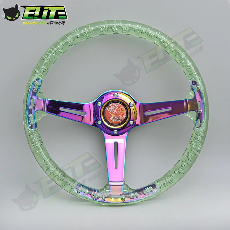 JDM Прозрачный пузырьковый акриловый руль Neo Chrome Spoke Deep Dish Спортивный руль