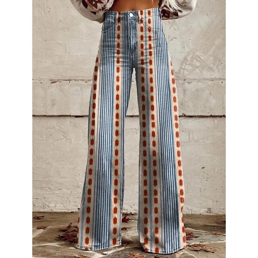 Женские брюки-палаццо Floral Aztec Patchwork полиэстер
