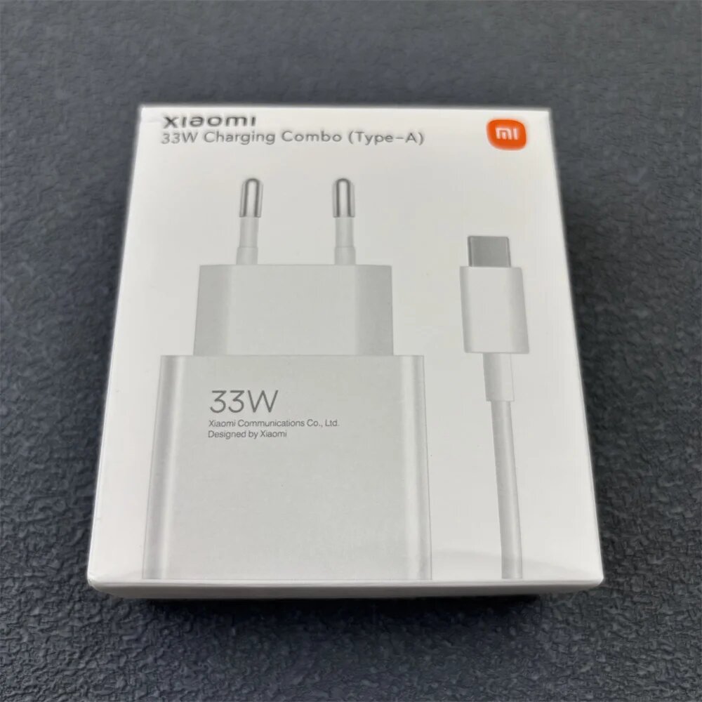 Зарядное устройство Xiaomi 33W EU с кабелем Type-C 6A для быстрой зарядки Turbo для Mi 14, 13 Ultra, 13T, 13R, 12T, 9, Redmi .