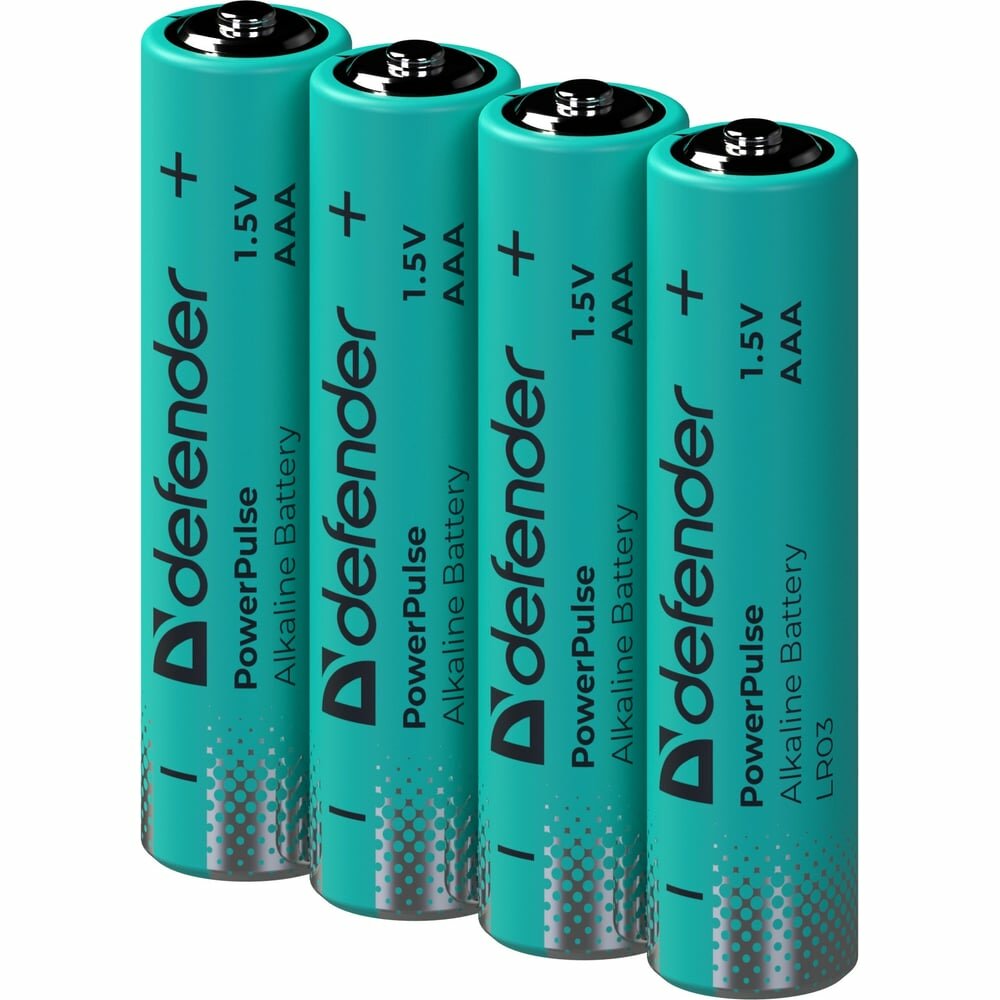 Батарейка алкалиновая DEFENDER LR03-4BL ААА, блистер, 4 шт, PowerPulse 56023