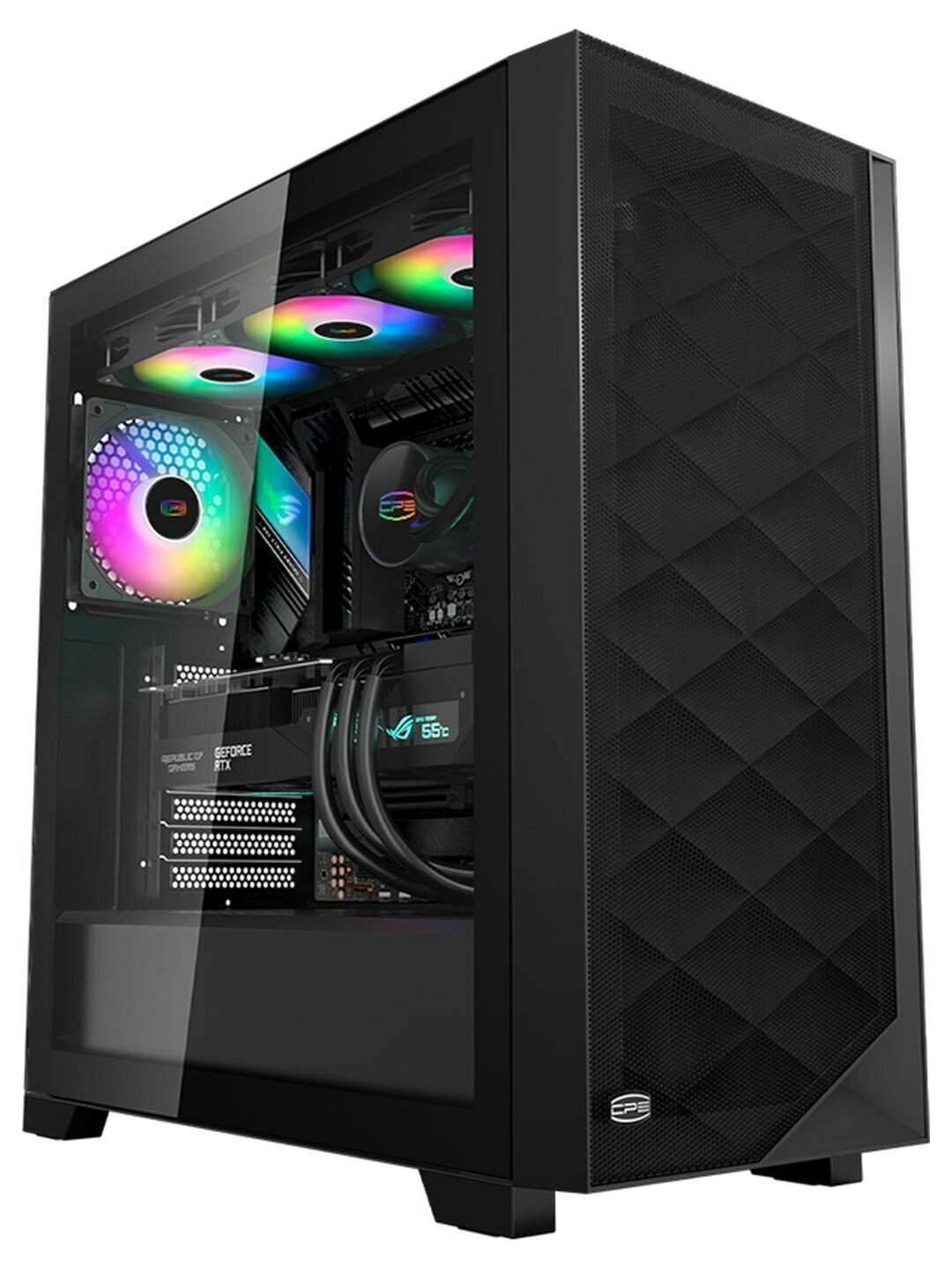 Корпус для ПК PCCOOLER C3D510 BK ARGB, ATX, закаленное стекло, без БП, черный