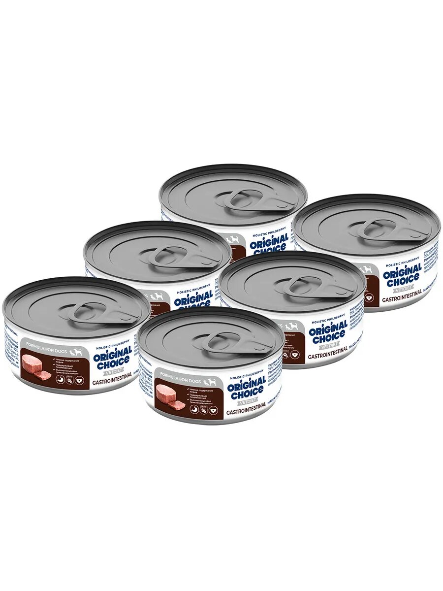 Влажный корм Original Choice Vetdiet Gastrointestinal для взрослых собак для профилактики болезней ЖКТ, 100 г 6 шт