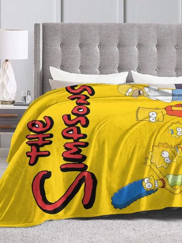 MXEB Плед с фотопринтом Simpsons Пледы Симпсоны , Фланель, 100 см х 75 см