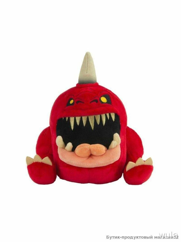Мягкая игрушка Сassy Nurgling, красная, с открытым ртом и рогом, 1 шт, для детей, для подарка, плюшевая