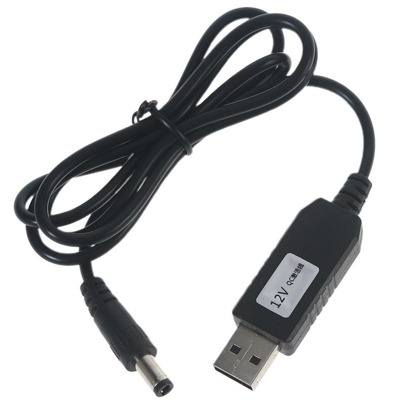 Универсальный кабель QC3.0 USB-12V 5.5x2.5мм, 100см, 5,5x2,5 мм