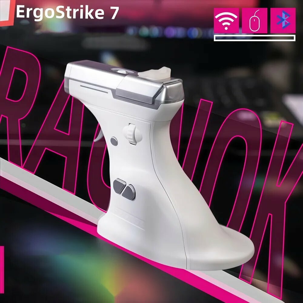 RAGNOK Игровая мышь RAGNOK ErgoStrike7 Игровая мышь беспроводная, Эргономичный вертикальный дизайн , черный, белый
